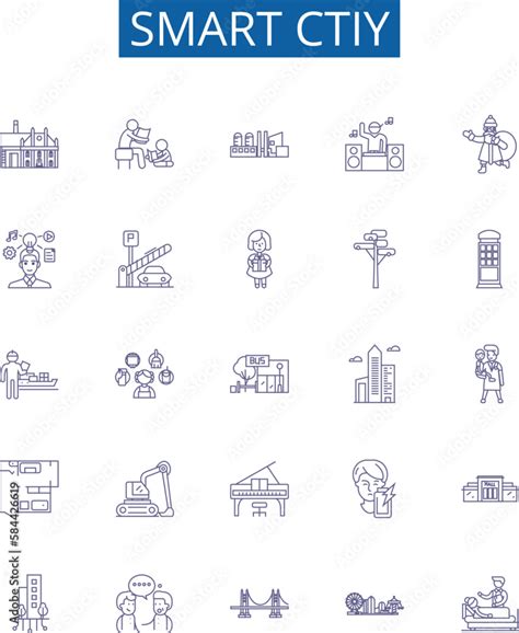 Smart Ctiy Line Icons Signs Set Design Collection Of Smart City Iot