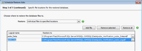 Scheduling Restores Specify The File Locations Sql Backup 10