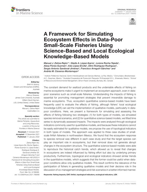 Pdf A Framework For Simulating Ecosystem Effects In Data Poor Small