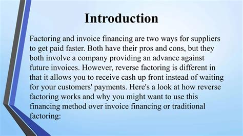 How To Use Reverse Factoring To Get A Loan Pptx