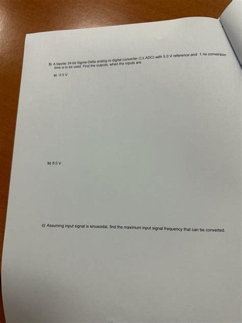 A Bipolar Bit Sigma Delta Analog To Digital Chegg Com