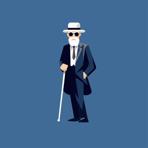 Premium Vector Grandpa Old Man Flat Illustration Vector