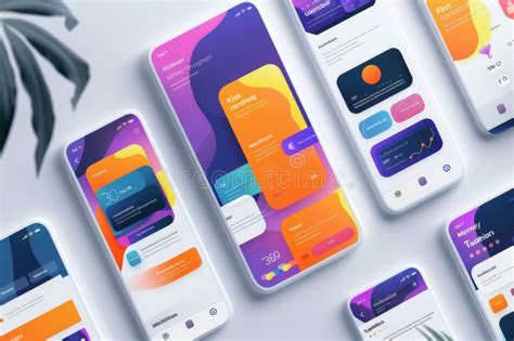 Modern User Interface Design Template Conceptual Mobile Phone Screen Mock Up For Application