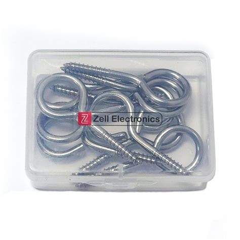 Zell Electronics 10 Pack X 25 Inch Heavy Duty Eye Hooks Stainless