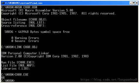 汇编语言实现单个字符的输入 输出mov Ah01h Csdn博客