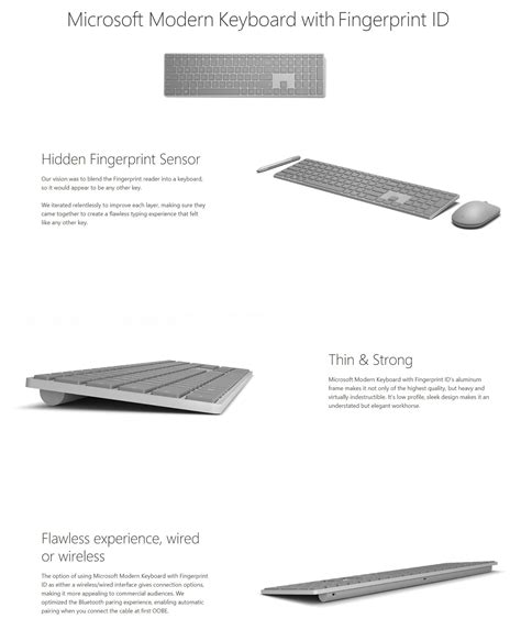 Microsoft Modern Keyboard With Fingerprint Id Gray
