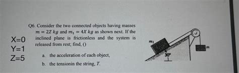 Solved Q Consider The Two Connected Objects Having Masses Chegg