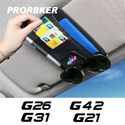 자동차 선 바이저 보관 안경 지갑 홀더 티켓 신용 카드 클립 Bmw G20 G22 G23 G26 G28 G30 G31 G32