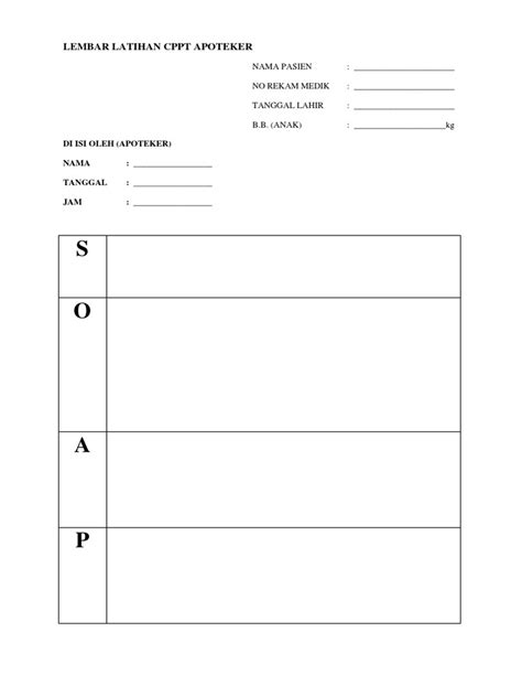 Lembar Cppt Apoteker Pdf
