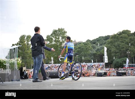 Alberto Contador Arrives On Stage For The 100th Tour De France Team