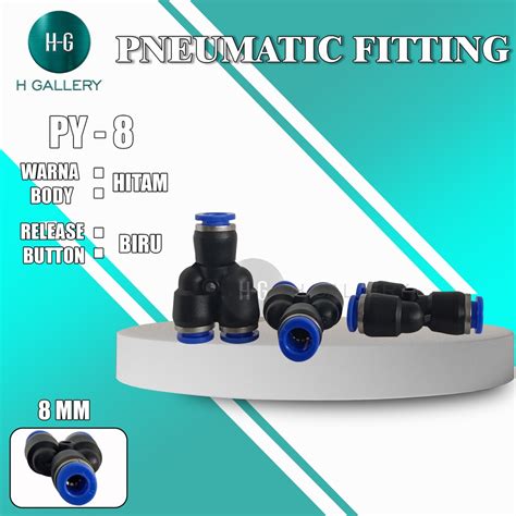 Jual PY 4 PY 6 PY 8 PNEUMATIC FITTING FITTING ANGIN NEPEL SELANG Shopee Indonesia