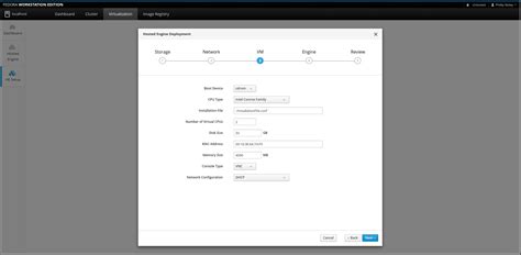 cockpit hosted engine wizard ui update ovirt