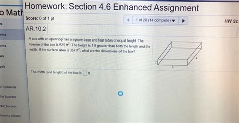 Solved Homework Section 4 6 Enhanced Assignment B Math Hw