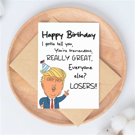 Personalized Donald Trump Birthday Card Etsy