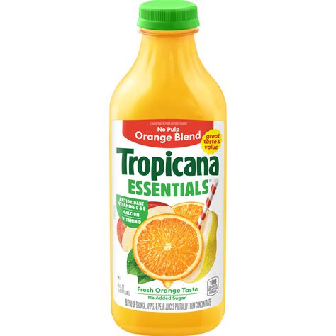 Tropicana Essentials Fresh Squeezed Orange Juice Blend No Sugar