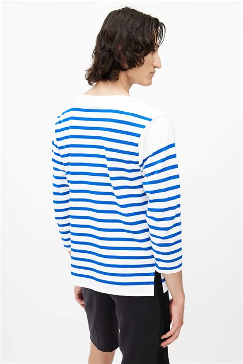 Jean Paul Gaultier White And Blue Stripe Sailor Top Vsp Consignment