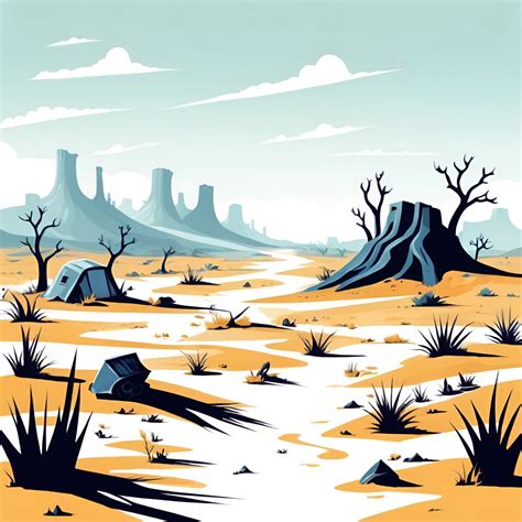 Desert Landscape With Rocky Outcrops Free Download Ai Scribbles