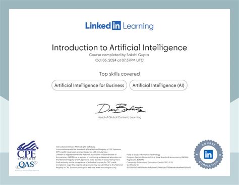 Sakshi Gupta On Linkedin Thrilled To Share That Ive Completed My Ai