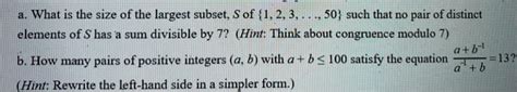Wwhat Is The Size Of The Largest Subset S Of Such That No Pair Of Distinct Elements Of S