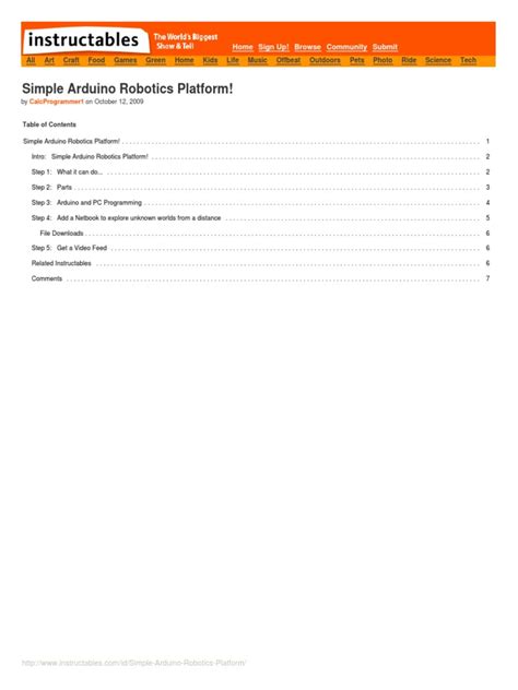 Simple Arduino Robotics Platform Pdf Pdf Arduino Streaming Media