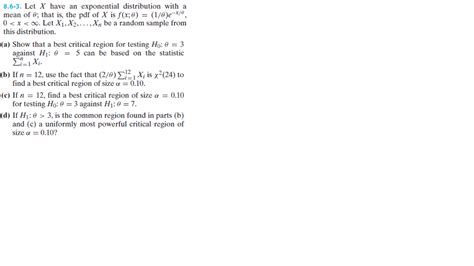 Solved Let X Have An Exponential Distribution With A Chegg Com
