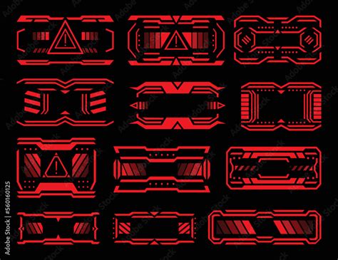 Hud Danger Alerts Attention Vector Red Interface Signs Warning And Caution UI Tech And