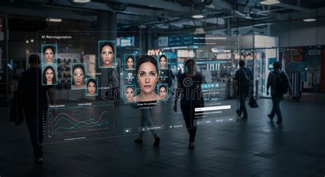 Ai Facial Recognition System Stock Illustration Illustration Of Data