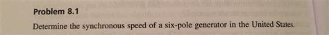 Solved Problem Determine The Synchronous Speed Of A Chegg Com