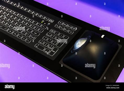 Built In Tabletop Industrial Input Device With Black Keyboard And