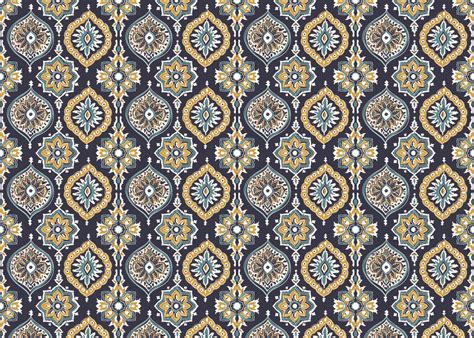 Dreamer Blue Gold Bohemian Pattern Wallpaper Magicdecor