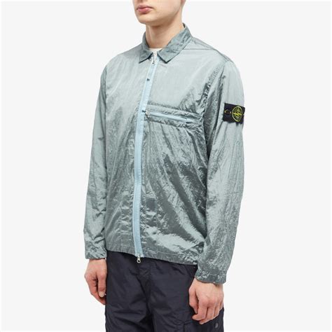 Stone Island Mens Nylon Metal Shirt Jacket In Sky Blue Stone Island