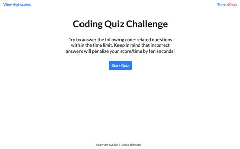 GitHub Johnstoc Code Quiz
