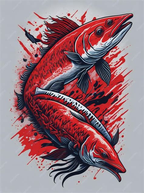 Premium Ai Image Red Salmon Fish With Splashes On It