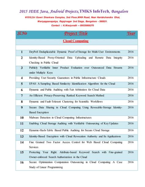 Ieee 2015 Me M Tech Projects For Cse Pdf