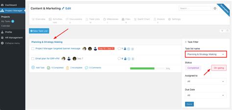 Task Filter WeDevs