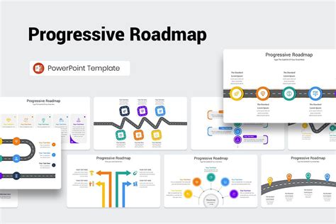 poweredtemplate 上 limo des 的 progressive roadmap powerpoint template