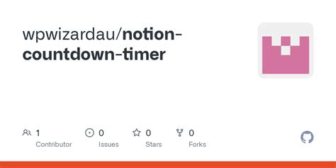 GitHub Wpwizardau Notion Countdown Timer