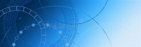 Abstract Blue Gradient Illustration With Overlapping Circles Dots And Dashed Circles Science