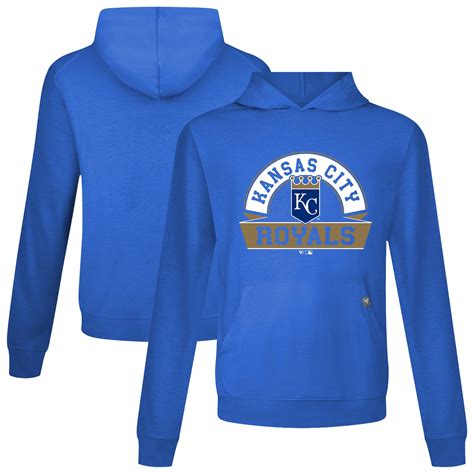 Mens Kansas City Royals Levelwear Royal Relay Banner Arch Pullover Hoodie