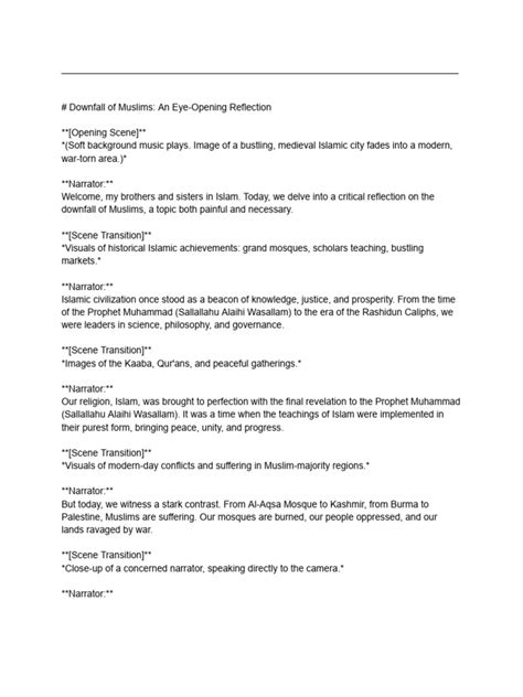 Draft Downfall Of Muslims Article Script Pdf Muhammad Ummah