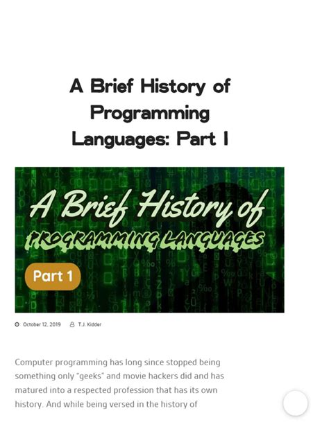 History Of Programming Languages Full Stack Programmer Cour Pdf