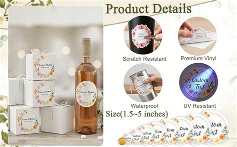 Qty 50~1000 Custom Wedding Stickers Personalized Wedding