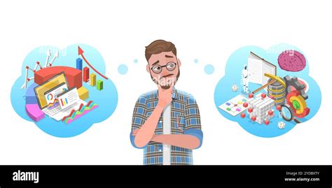 3d Isometric Flat Conceptual Illustration Of Data Science And Data Analytics Comparison 3d