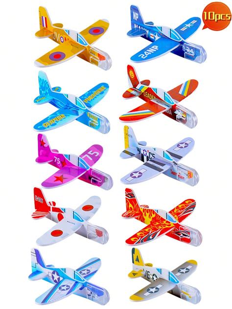 10 ชิ้น โฟม กระดาษ เครื่องบิน ของเล่น วันเกิด กลับ ของขวัญ เครื่องบิน ปาร์ตี้ กระเป๋า