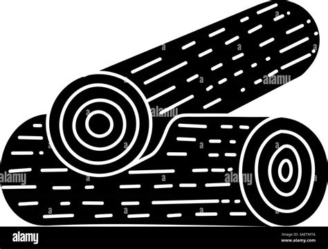 Cabin Wood Log Corner Stack Black Hand Drawn Icon Stock Vector Image