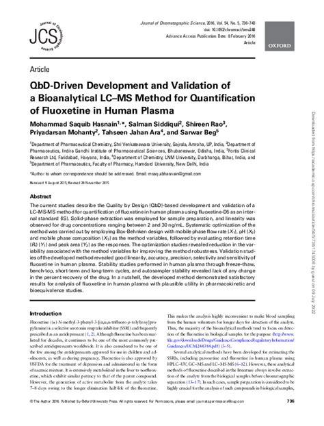 pdf qbd driven development and validation of a bioanalytical lc ms