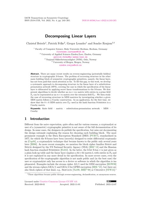 pdf decomposing linear layers