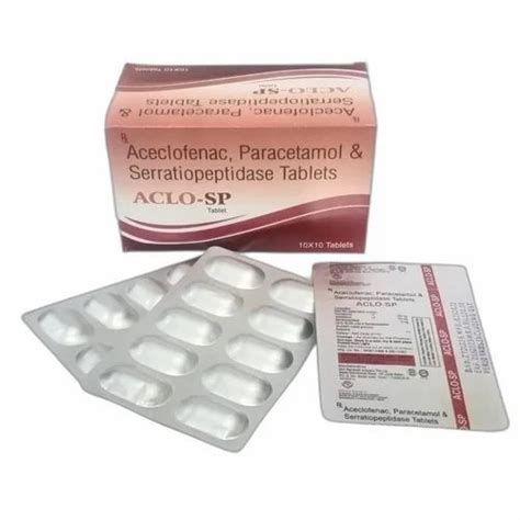 Aclo Sp Aceclofenac Paracetamol Serratiopeptidase 500 Mg At ₹ 100box