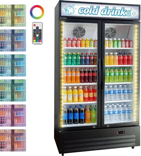 Lumiparty 348 Cuft Commercial Beverage Cooler Double Door Glass