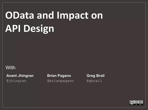 Odata Introduction And Impact On Api Design Webcast Ppt